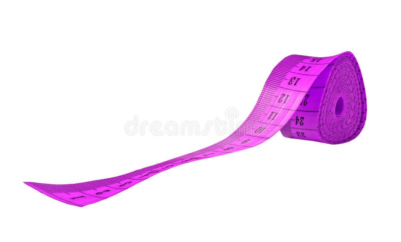 Pink Measuring Tape - Clipping Path. Isolated Stock Photo - Image of ...