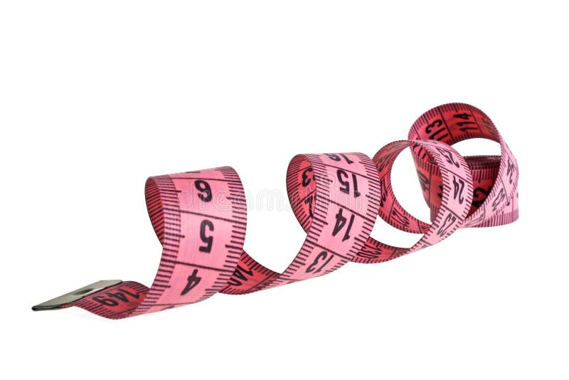 Pink Measuring Tape Isolated on White Background Stock Image - Image of ...