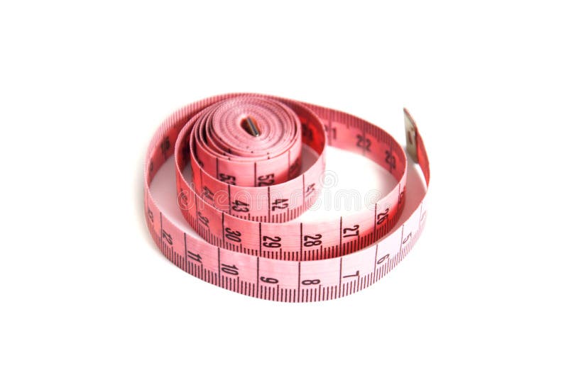 Pink Measuring Tape Isolated on White Background. Stock Photo - Image ...