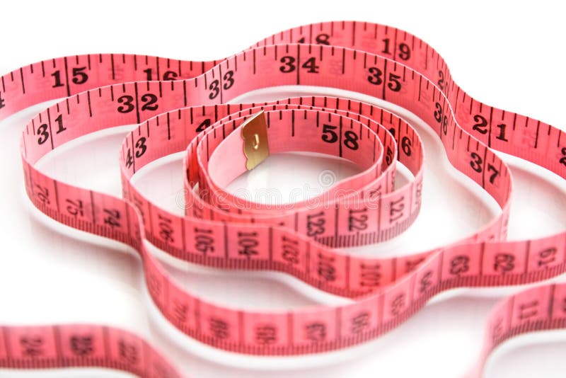 Pink Measuring Tape on White Stock Image - Image of height, health ...