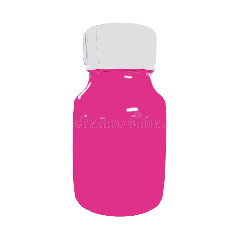 Pink Medicine Bottle Object Illustration Graphic Design Art Stock ...