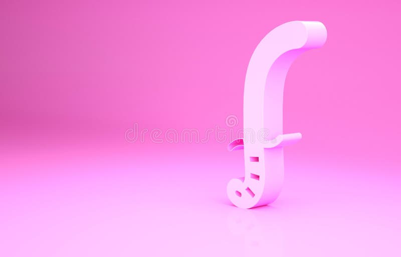 Pink Medieval Sword Icon Isolated on Pink Background. Medieval Weapon ...