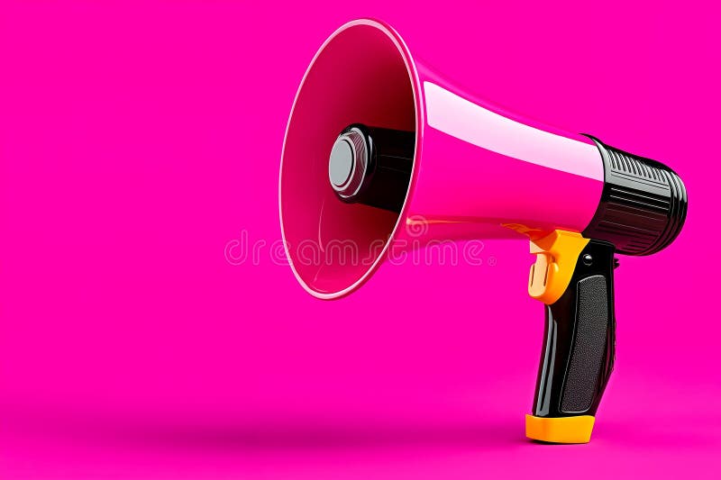 A Pink Megaphone on a Pink Background Stock Image - Image of handheld ...
