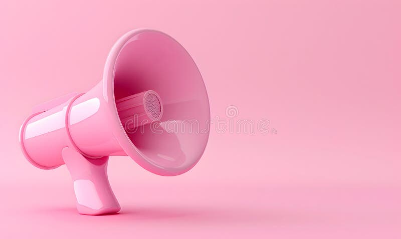 Pink Megaphone with Copy Space for Advertising Stock Illustration ...