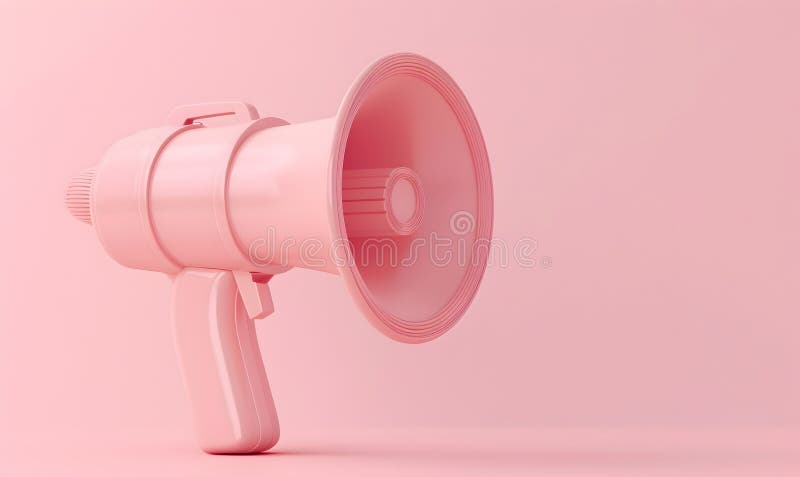 Pink Megaphone with Copy Space for Advertising Stock Illustration ...