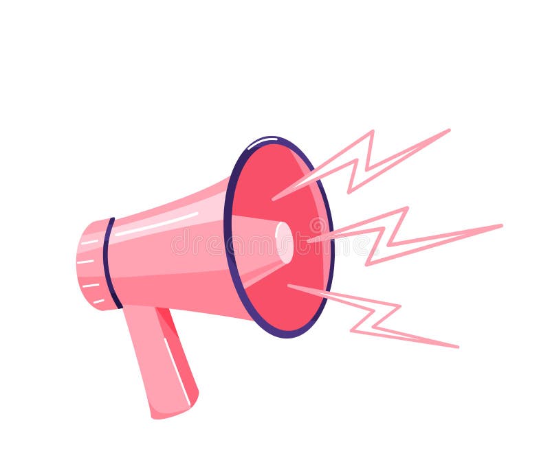 Pink Megaphone and Bubble on a Pink Background. Template with Copy ...