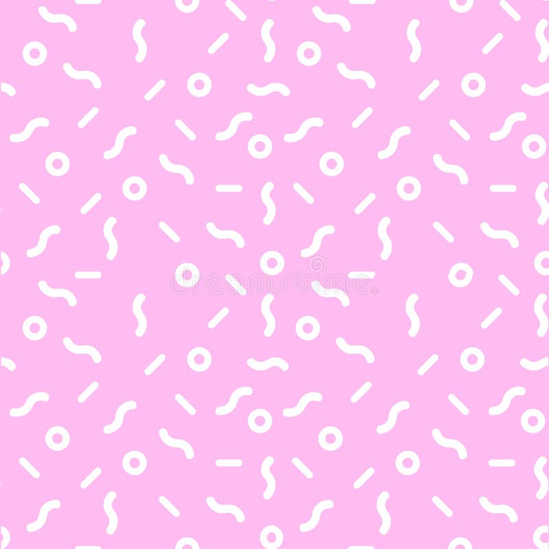 Pink Memphis Style Line Seamless Pattern Stock Illustration ...