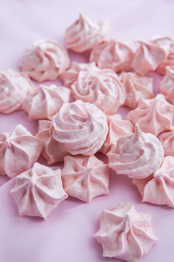 Pink Meringues in a Glass Jar Stock Photo - Image of delicious, holiday ...