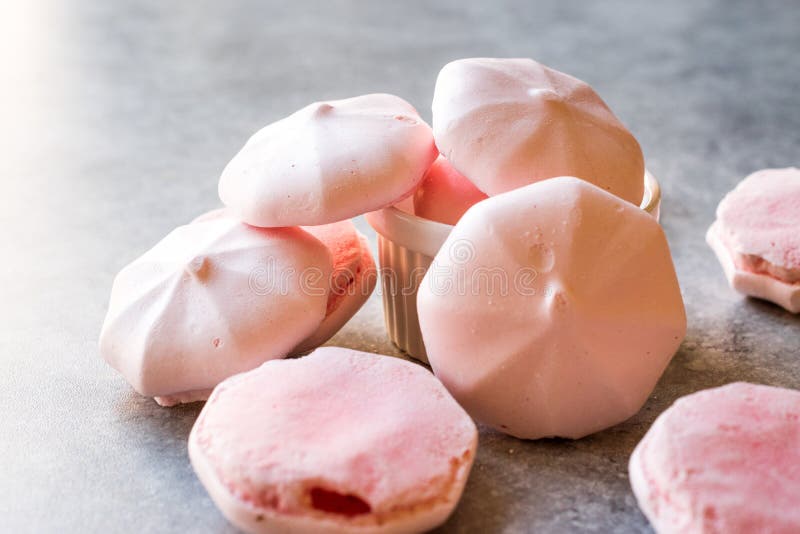 Pink Meringues Ready To Eat. Stock Image - Image of dessert, homemade ...
