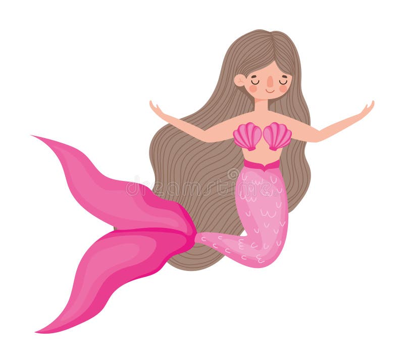 Pink mermaid design stock vector. Illustration of isolated - 229380935