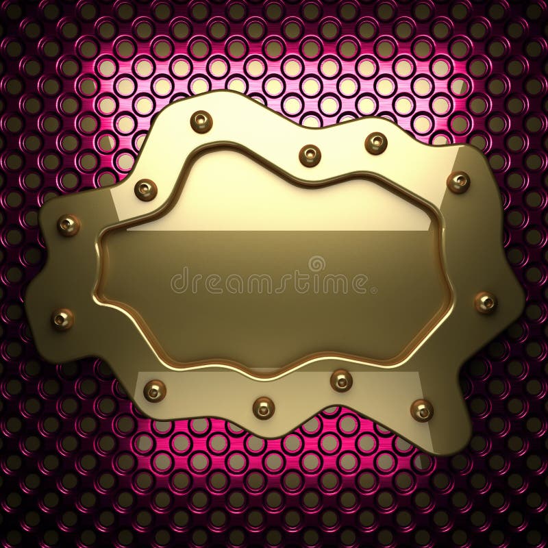 Pink Metal Background With Yellow Element Stock Photo - Image of ...
