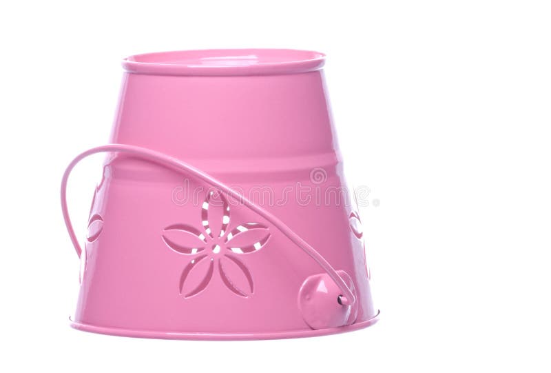 Pink Metal Pail Isolated stock photo. Image of buckets - 12052104