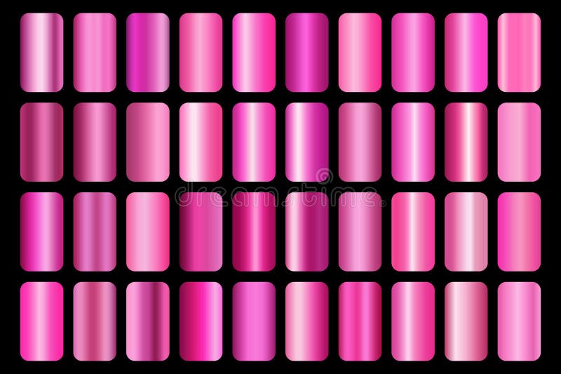 Pink metalic gradients set stock vector. Illustration of metal - 349841311