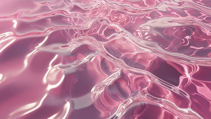 Pink Metallic Liquid Surface Creating Abstract Wavy Pattern Stock ...