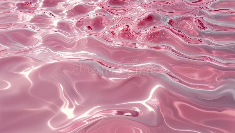 Pink Metallic Liquid Surface Creating Wavy Pattern Stock Illustration ...