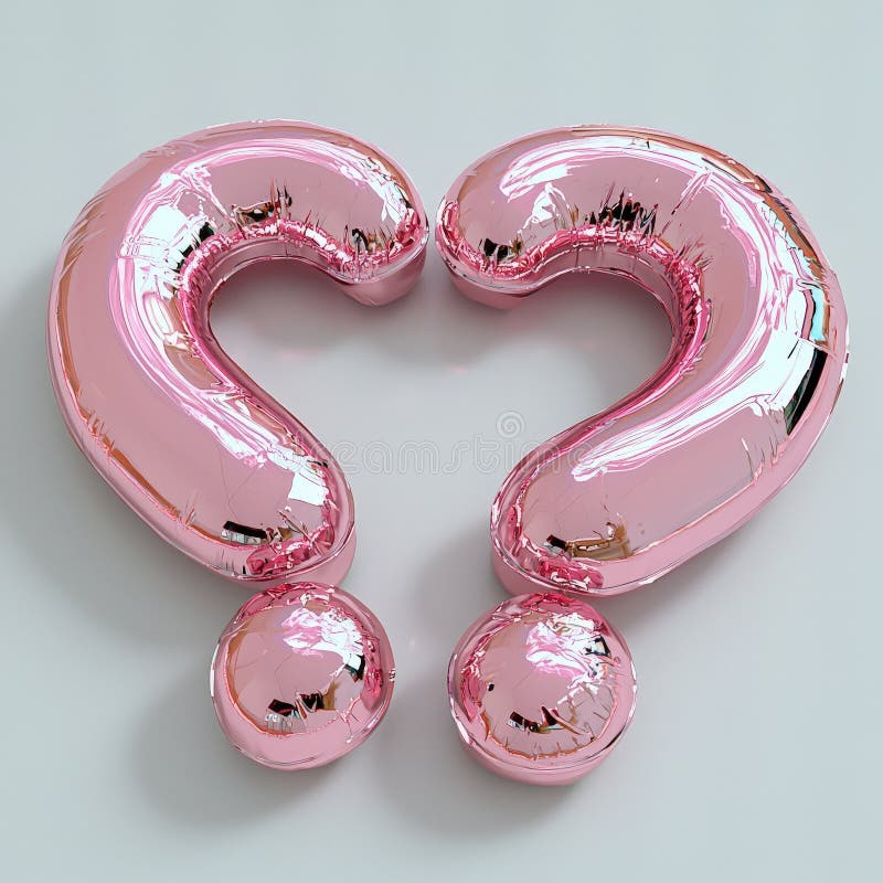 Pink Metallic Question Marks on Light Background, Playful Concept Stock ...