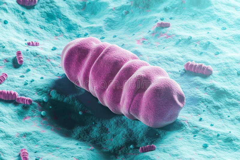 Pink Microbe Over Blue Background Stock Illustration - Illustration of ...