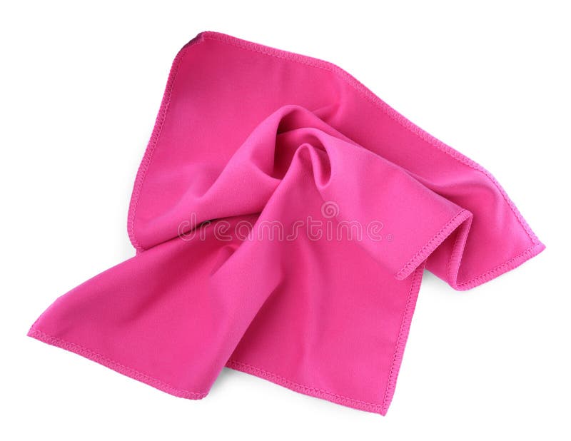 Pink Microfiber Cloth Isolated on White, Top View Stock Photo - Image ...