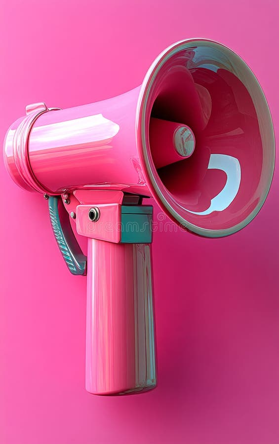 A Pink Microphone with a White Circle on it Stock Photo - Image of ...
