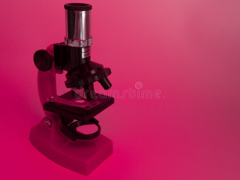 Pink Microscope for Science and Education Stock Image - Image of ...