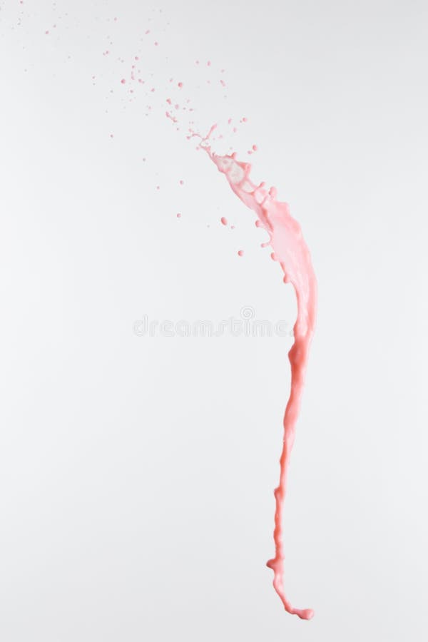 Pink Milk Splash with Drops Isolated Stock Image - Image of drink ...