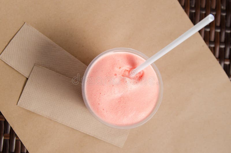 Pink Milkshake with Juice in a Transparent Glass Stock Photo - Image of ...