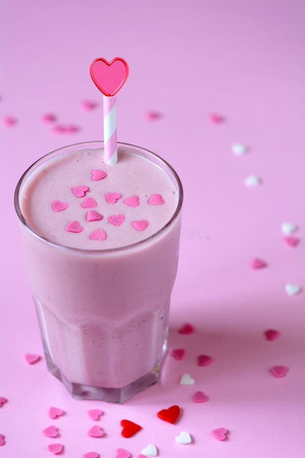 Pink milkshake sprinkled stock image. Image of tasty - 37927765
