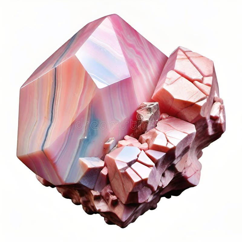 Pink Mineral Gemstone Isolated on White Background Stock Illustration ...