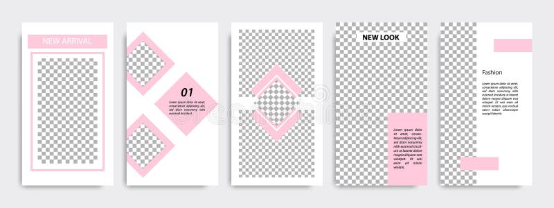Pink Minimal Geometric Instagram Layout Banner Template Stock Vector ...
