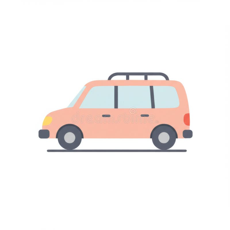 Pink Minivan Illustration Side View Stock Illustration - Illustration ...
