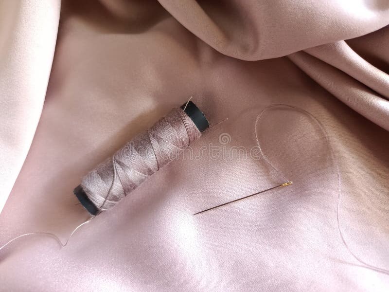 Pink Mocha Thread and Needle Sewing Tools Stock Photo - Image of limb ...