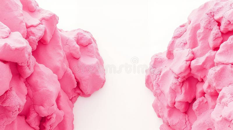 Pink Modeling Clay Creating Abstract Shapes on White Background Stock ...