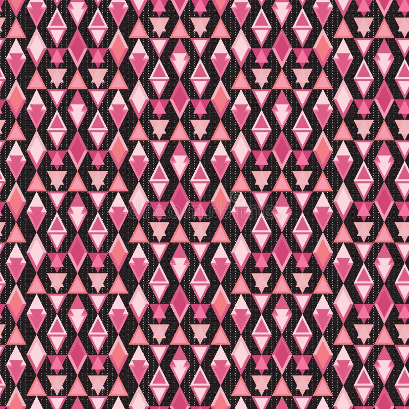 Pink Modern Cool Geometric Pattern Over Dotted Background. Seamless ...