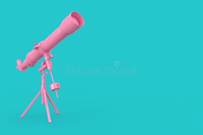 Pink Modern Mobile Telescope on Tripod. 3d Rendering Stock Illustration ...