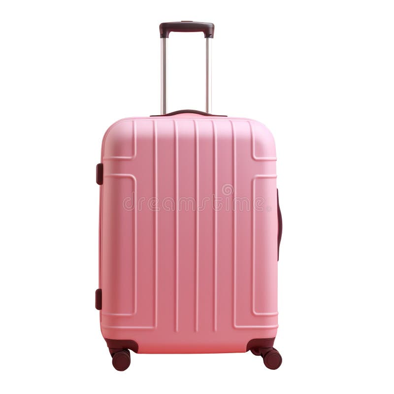 Pink Modern Trolley Suitcase Isolated on White Stock Image - Image of ...