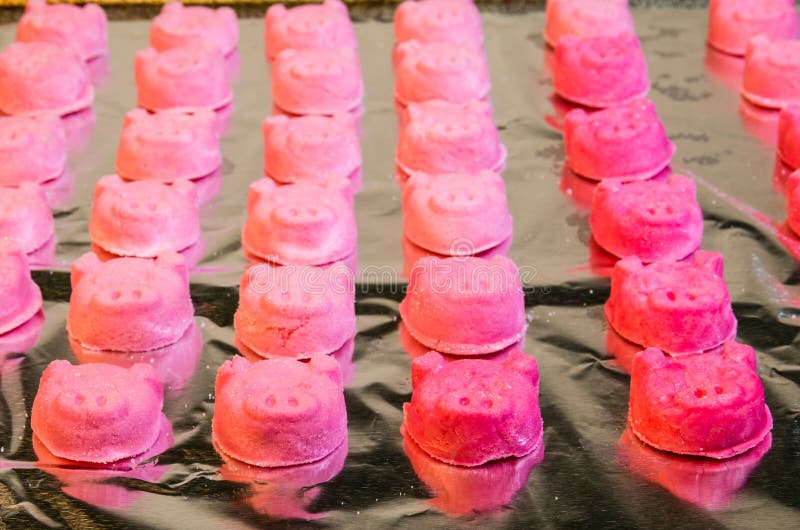 Pink Molded Mint Candies in Rows Stock Photo - Image of food, nutrition ...