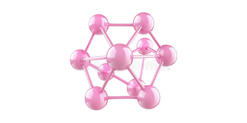 Pink Molecular Structure 3d Model Isolated on Transparent Background ...