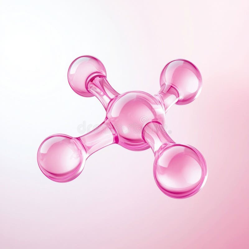 Pink Molecular Structure of Glass Spheres on White Stock Illustration ...