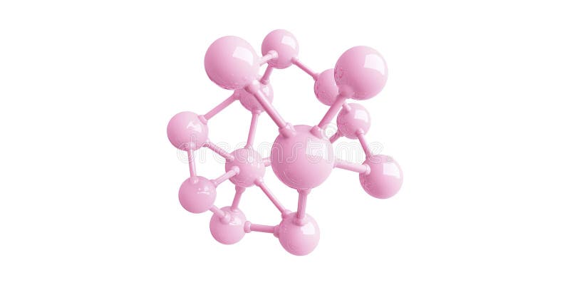 Pink Molecular Structure Model Isolated on Transparent Background Stock ...