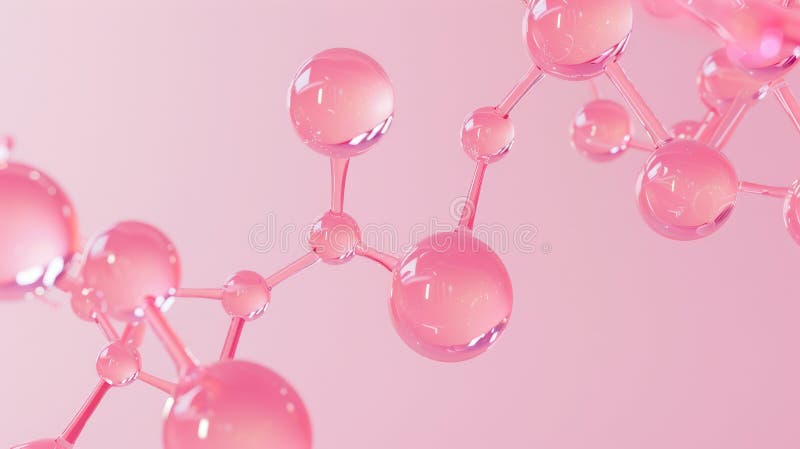 Pink Molecule Structure on Soft Background, Skincare Concept Stock ...