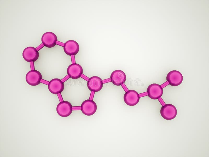 Pink Molecule Concept Rendered on White Stock Illustration ...