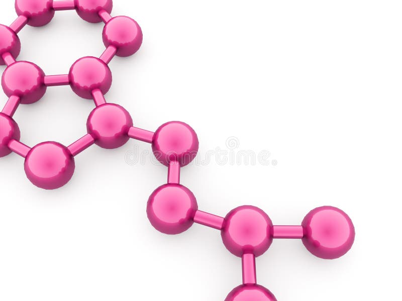 Pink Molecule Concept Rendered on White Stock Illustration ...