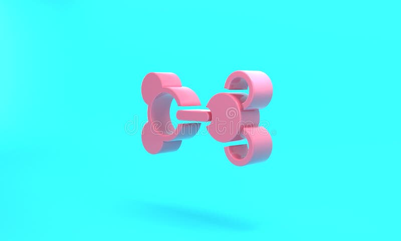 3D Pink Molecule or Atom Floating in Air on Light Pink Background ...