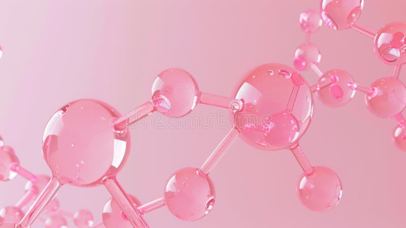 Pink Molecule Structure on Soft Background, Skincare Concept Stock ...
