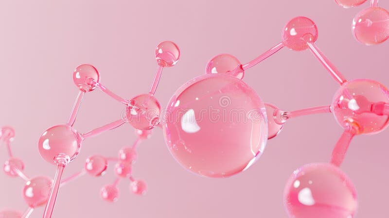 Pink Molecule Structure on Soft Background, Skincare Concept Stock ...