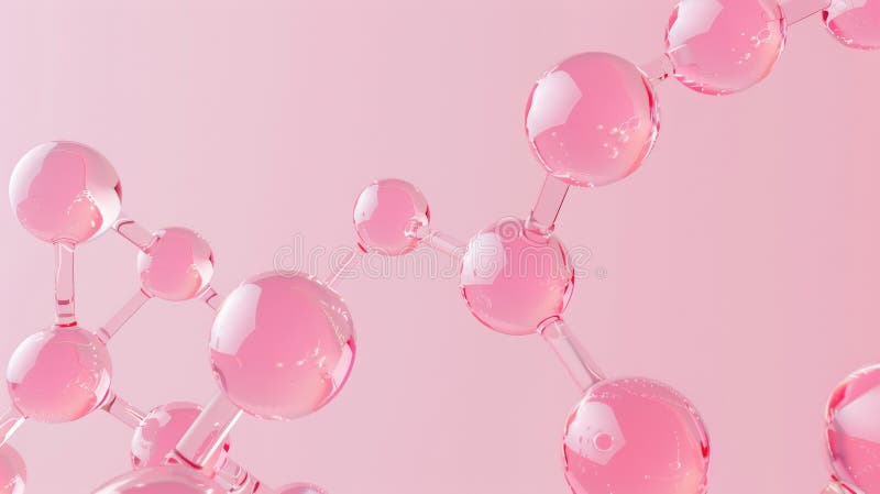 Pink Molecule Structure on Soft Background, Skincare Concept Stock ...