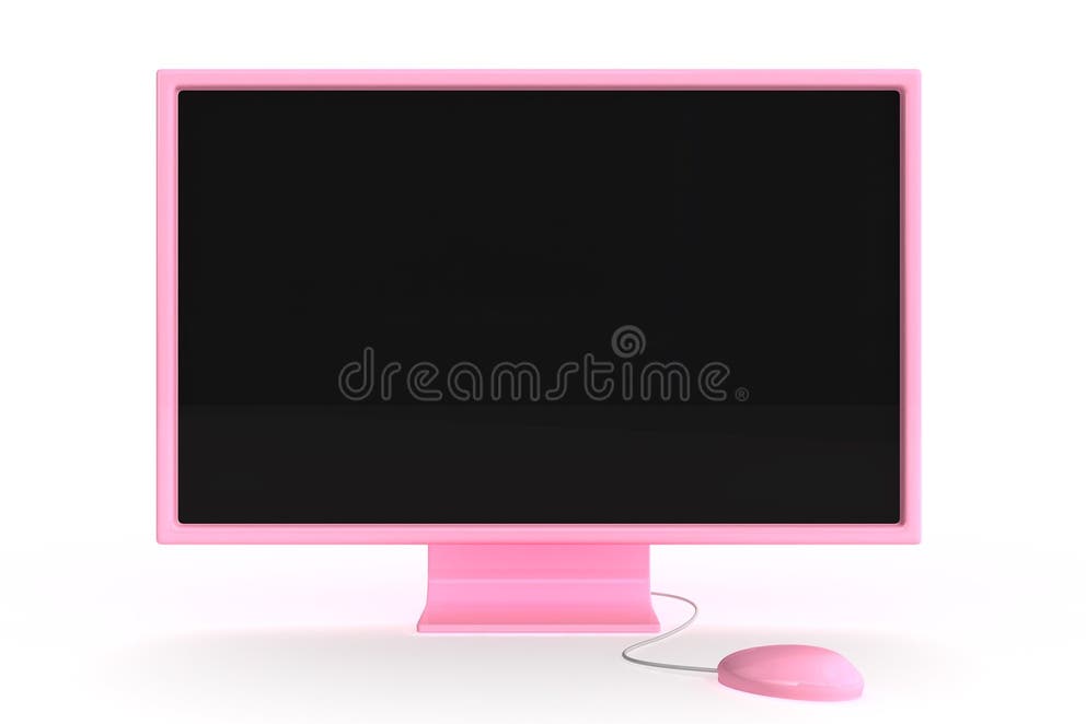 Pink monitor stock illustration. Illustration of technology - 10024069