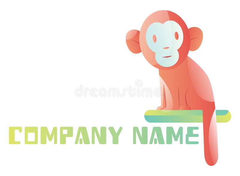 Pink Monkey Logo Vector Illustration on a Stock Vector - Illustration ...