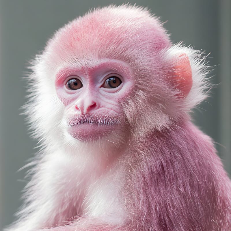 A Pink Monkey with a Pink Face Stock Photo - Image of cute, brown ...