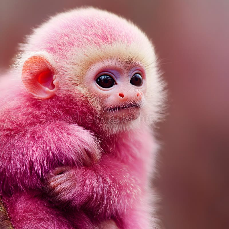 A Pink Monkey with a Pink Face Stock Image - Image of national ...